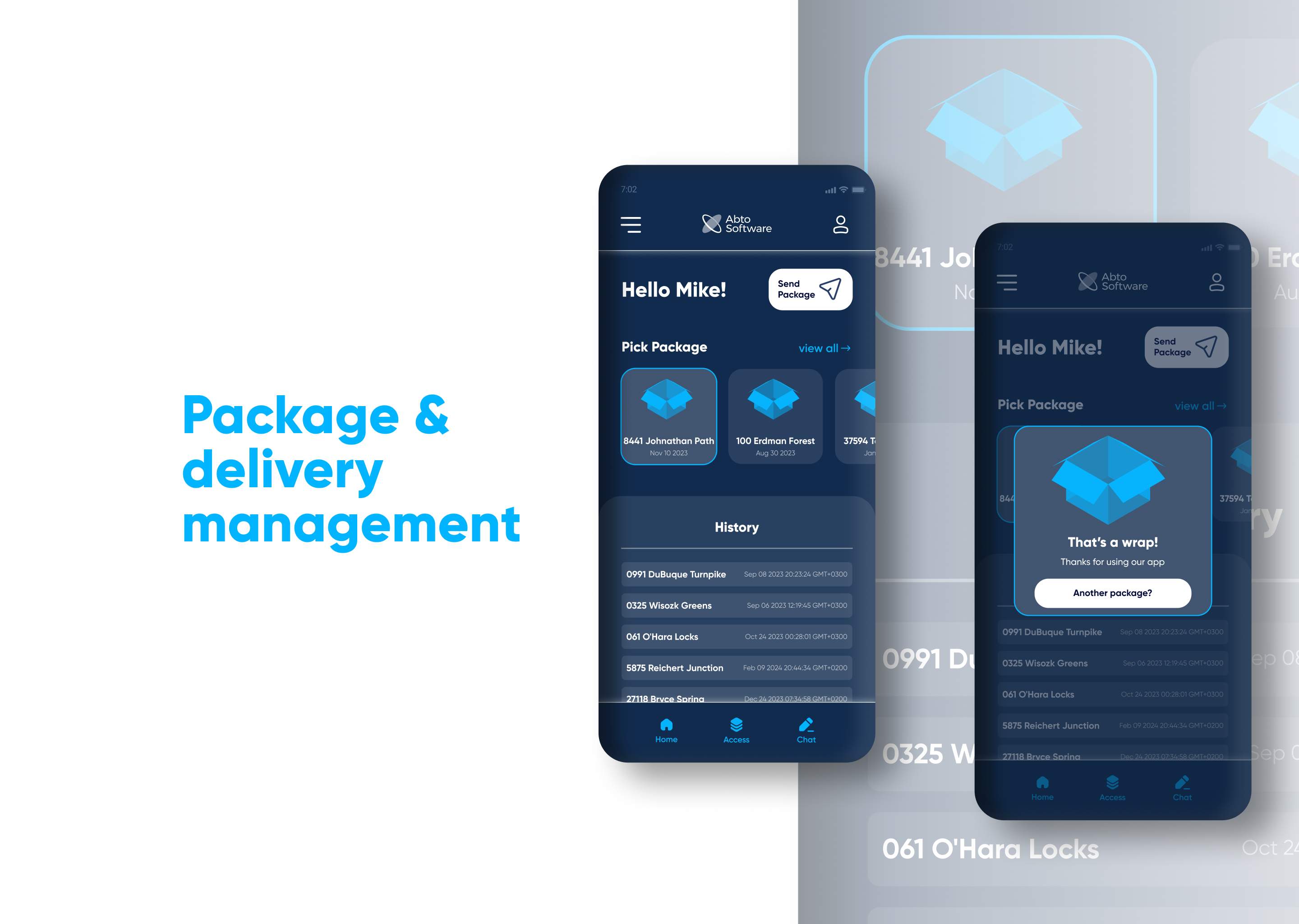 Package and delivery management logistics platform
