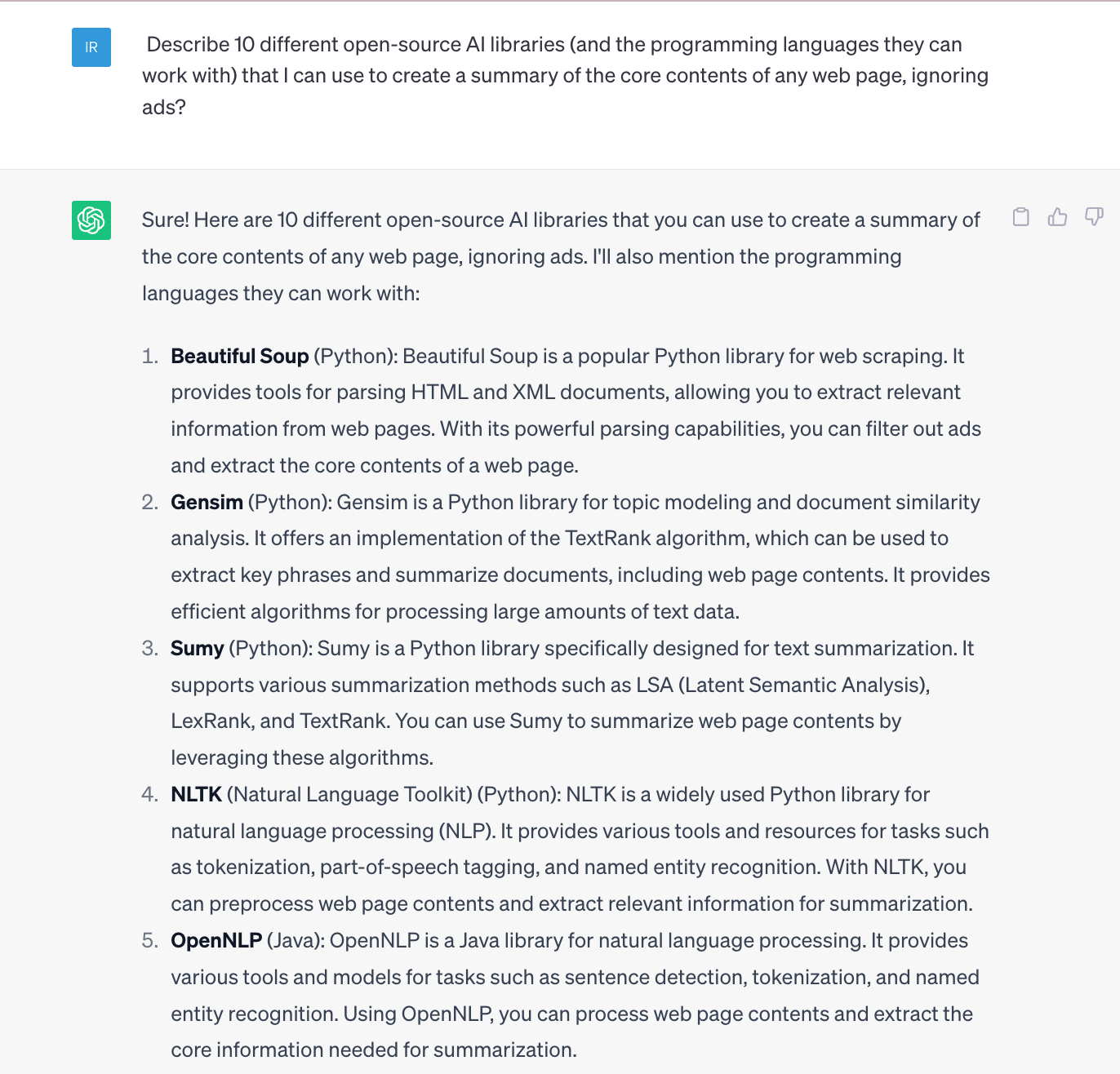 ChatGPT in software development